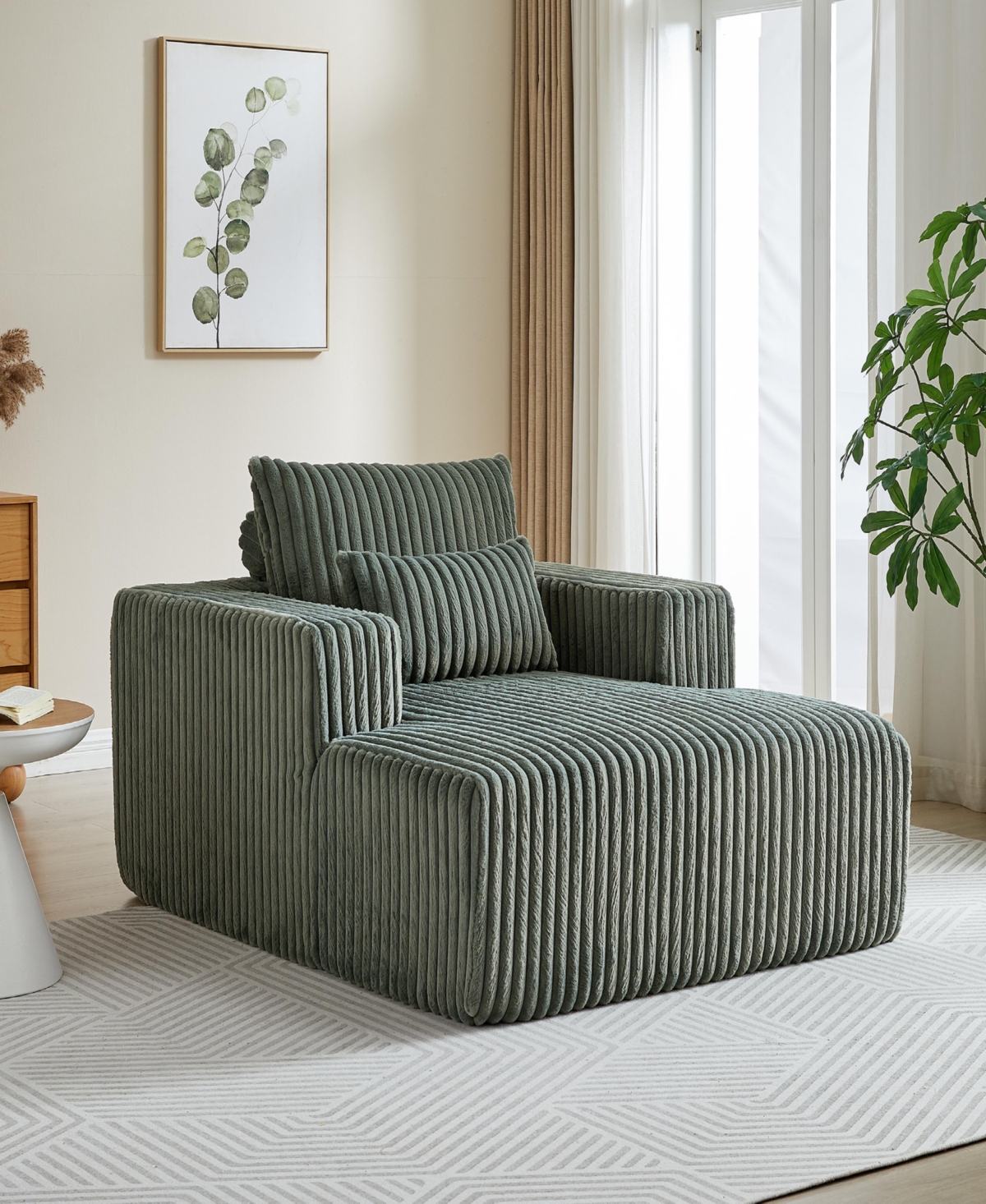 Click here for 62.5-Inch Corduroy Sponge Sofa Lounge Chair  No As... prices