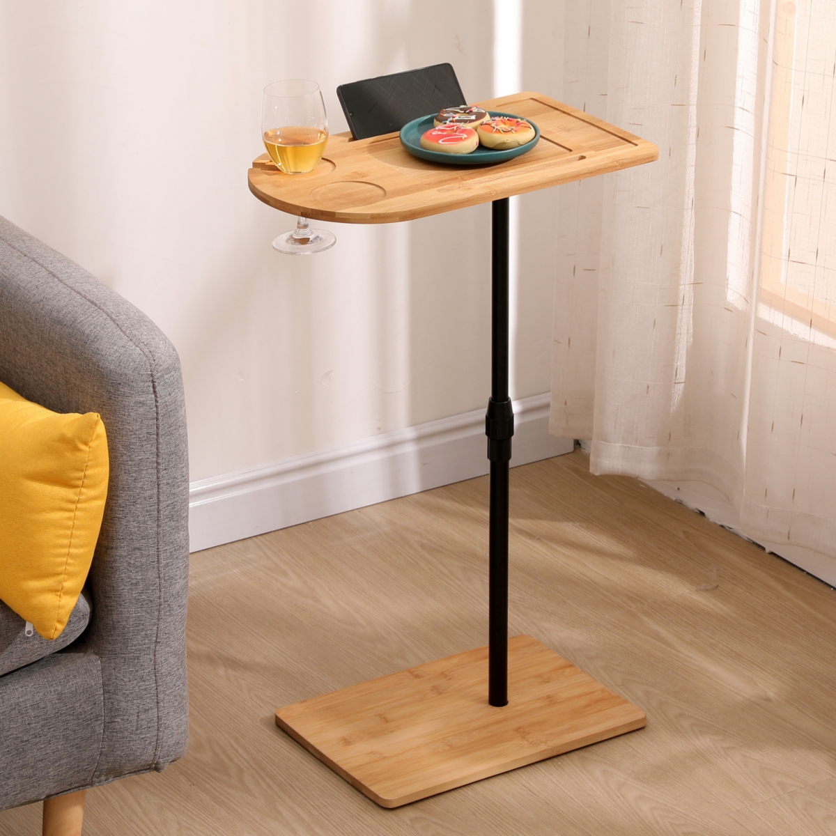Click here for Streamdale Bamboo Adjustable Sofa End Table with S... prices