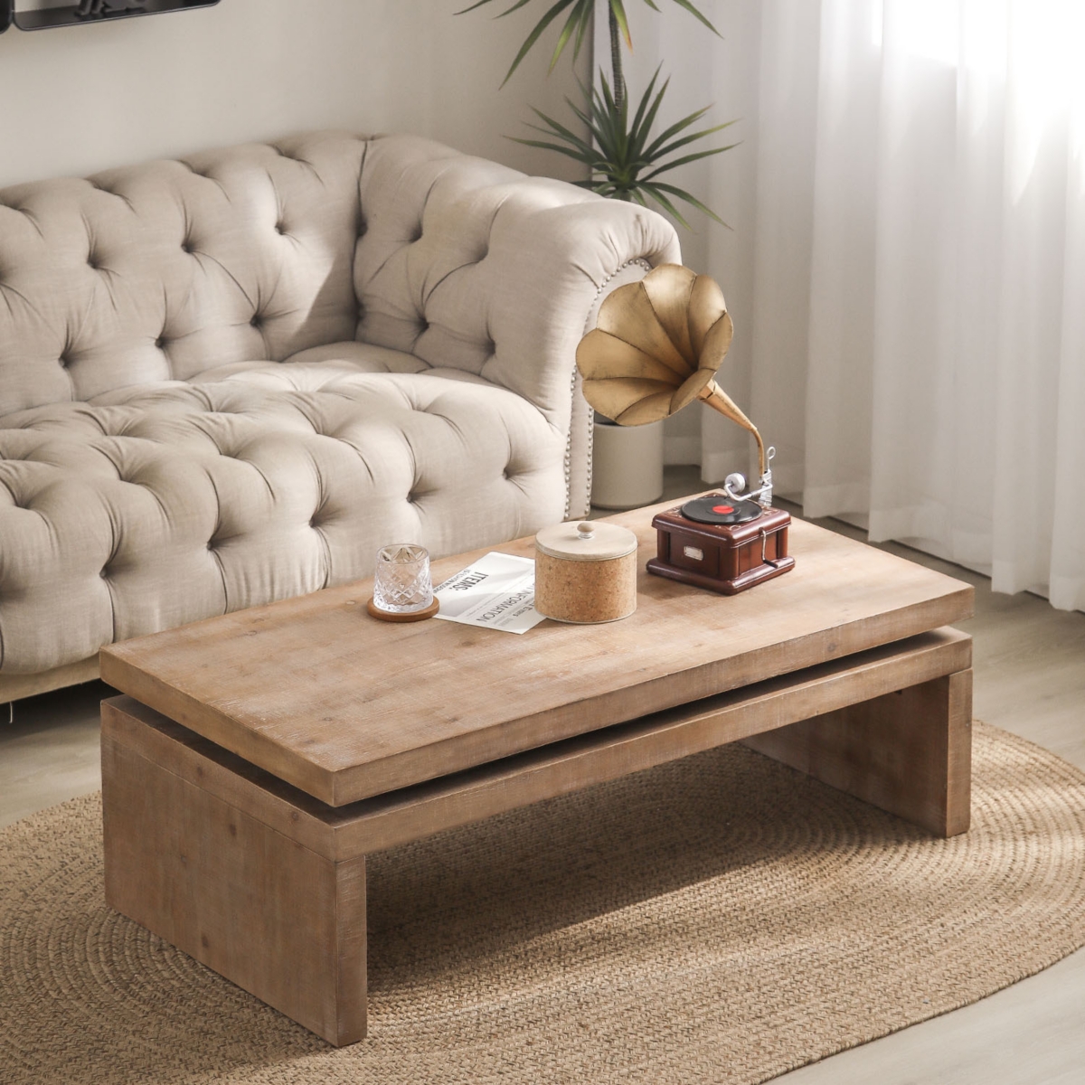 Click here for Streamdale Versatile 2-Tier Wood Coffee Table (48&... prices