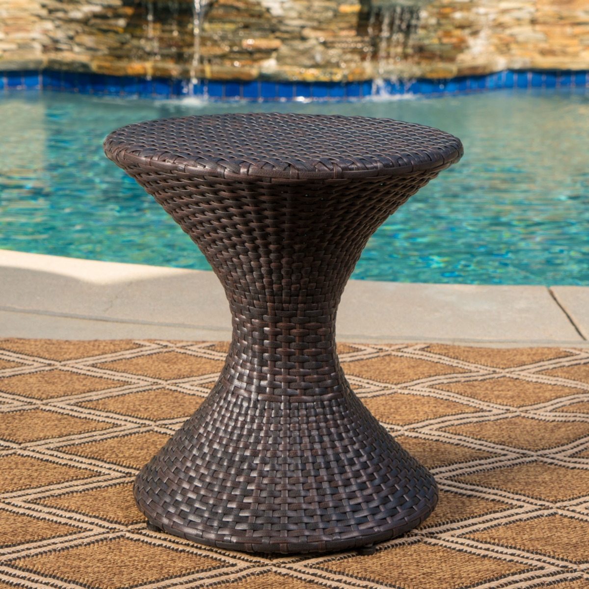 Click here for Streamdale Hourglass Wicker Side Table With Iron F... prices