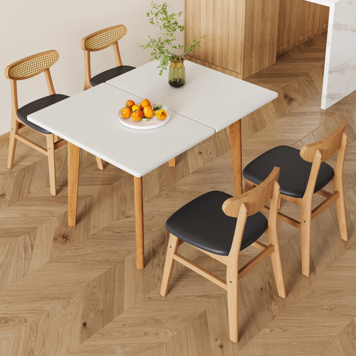 Click here for Table and chair set. White sintered stone tabletop... prices