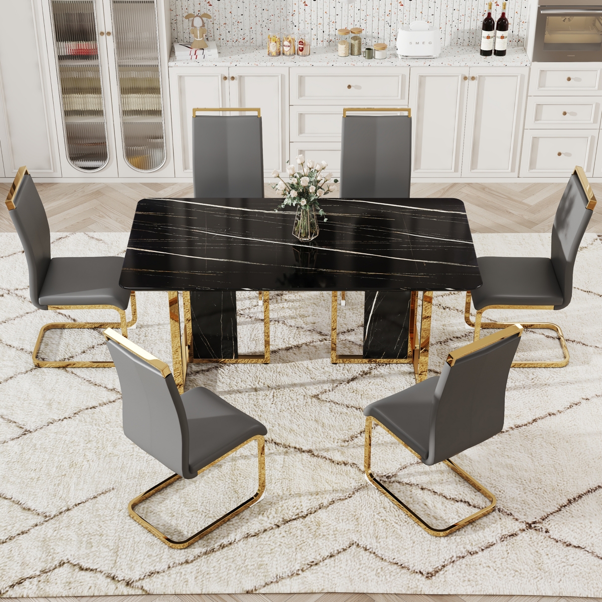 Click here for Table and chair set. Modern dining table with Mdf... prices
