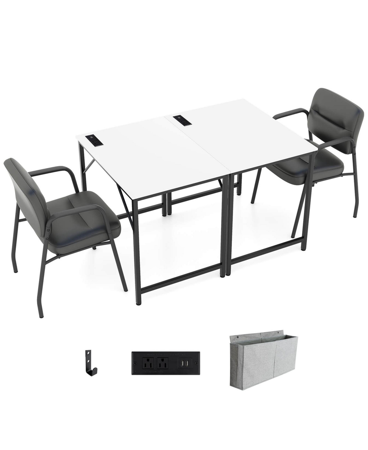 Click here for Costway 32 Meeting Room Desk Set of 2 with Chargin... prices