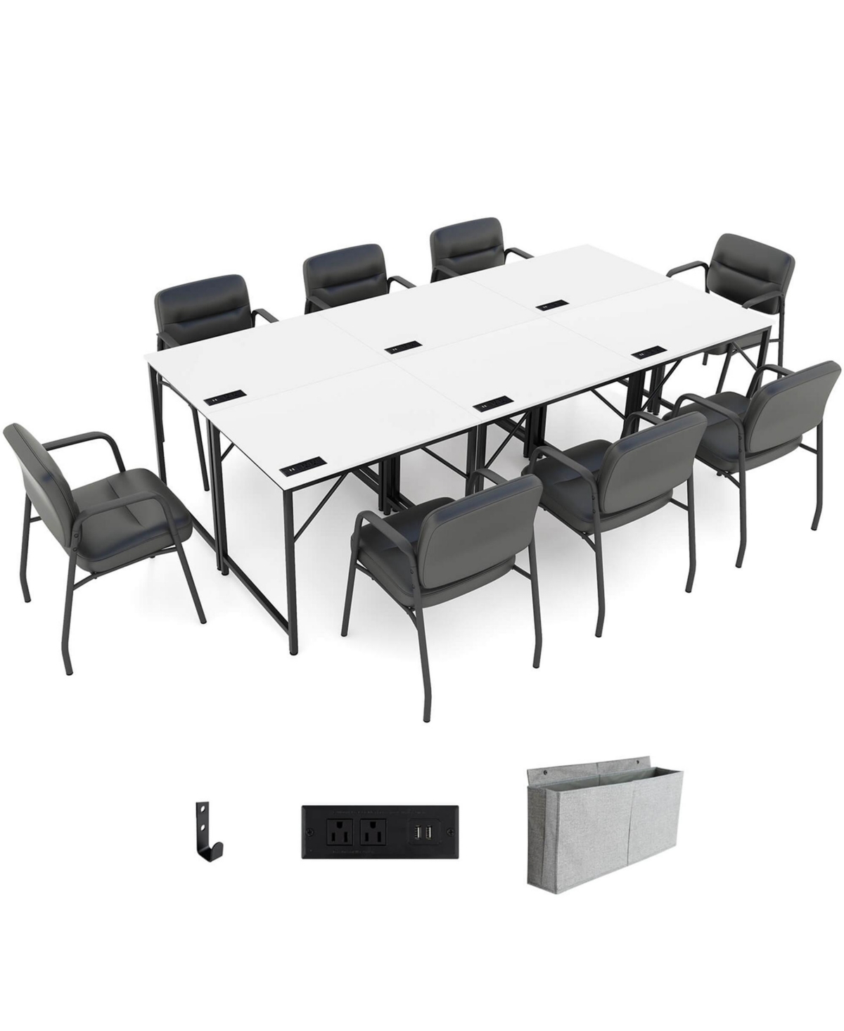 Click here for Costway 32 Meeting Room Desk Set of 6 with Chargin... prices