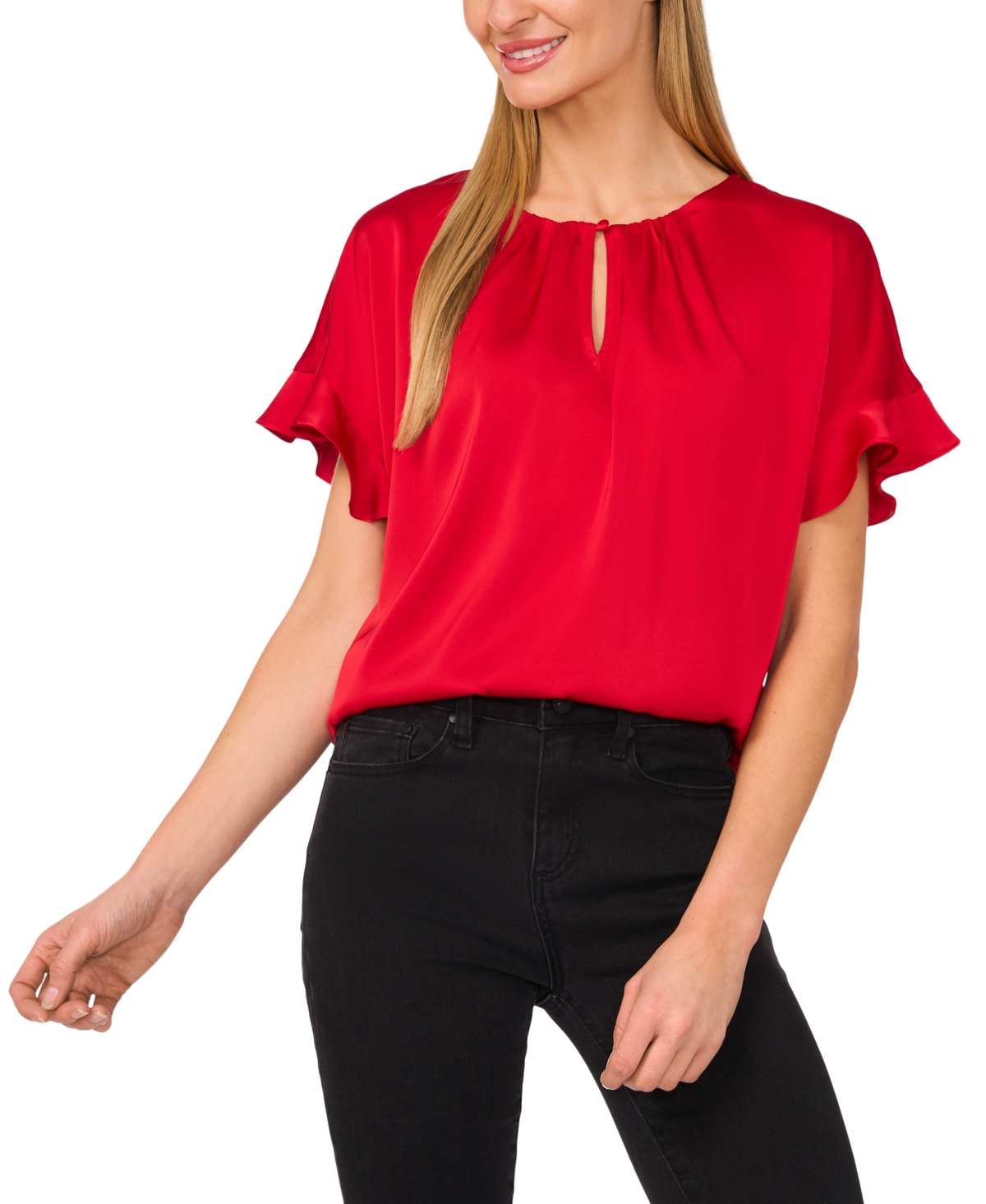 Click here for CeCe Womens Short-Sleeve Flutter Blouse - Stopligh... prices