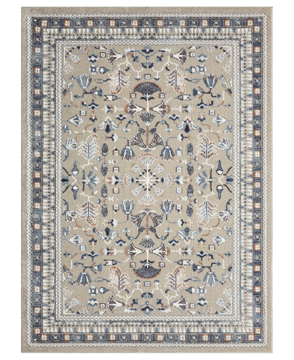 Click here for Lr Home Willa Vis-643 53x7 Area Rug - Blue/Beige prices