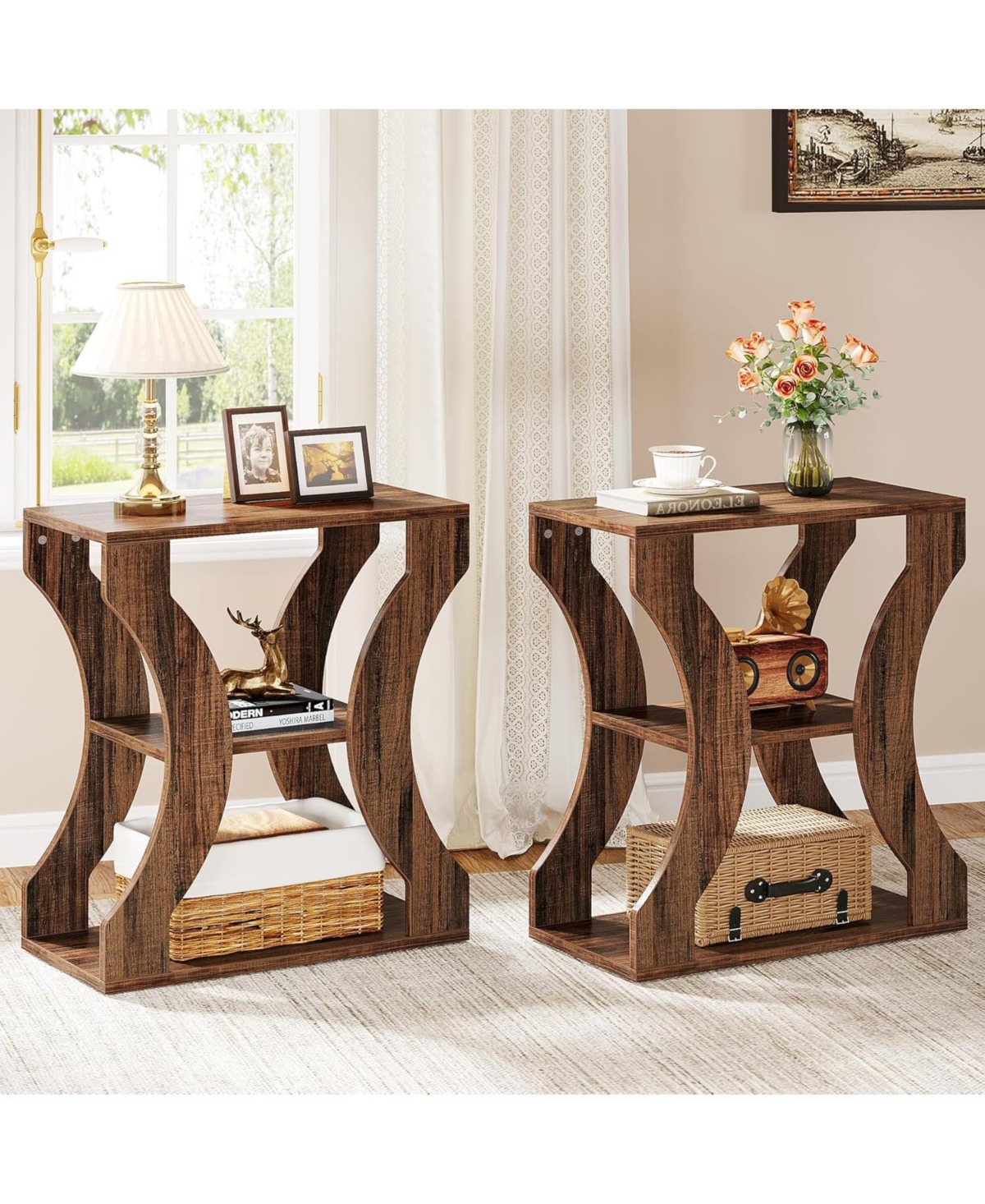 Click here for Tribesigns 24 Farmhouse End Table Set of 2  3-Tier... prices