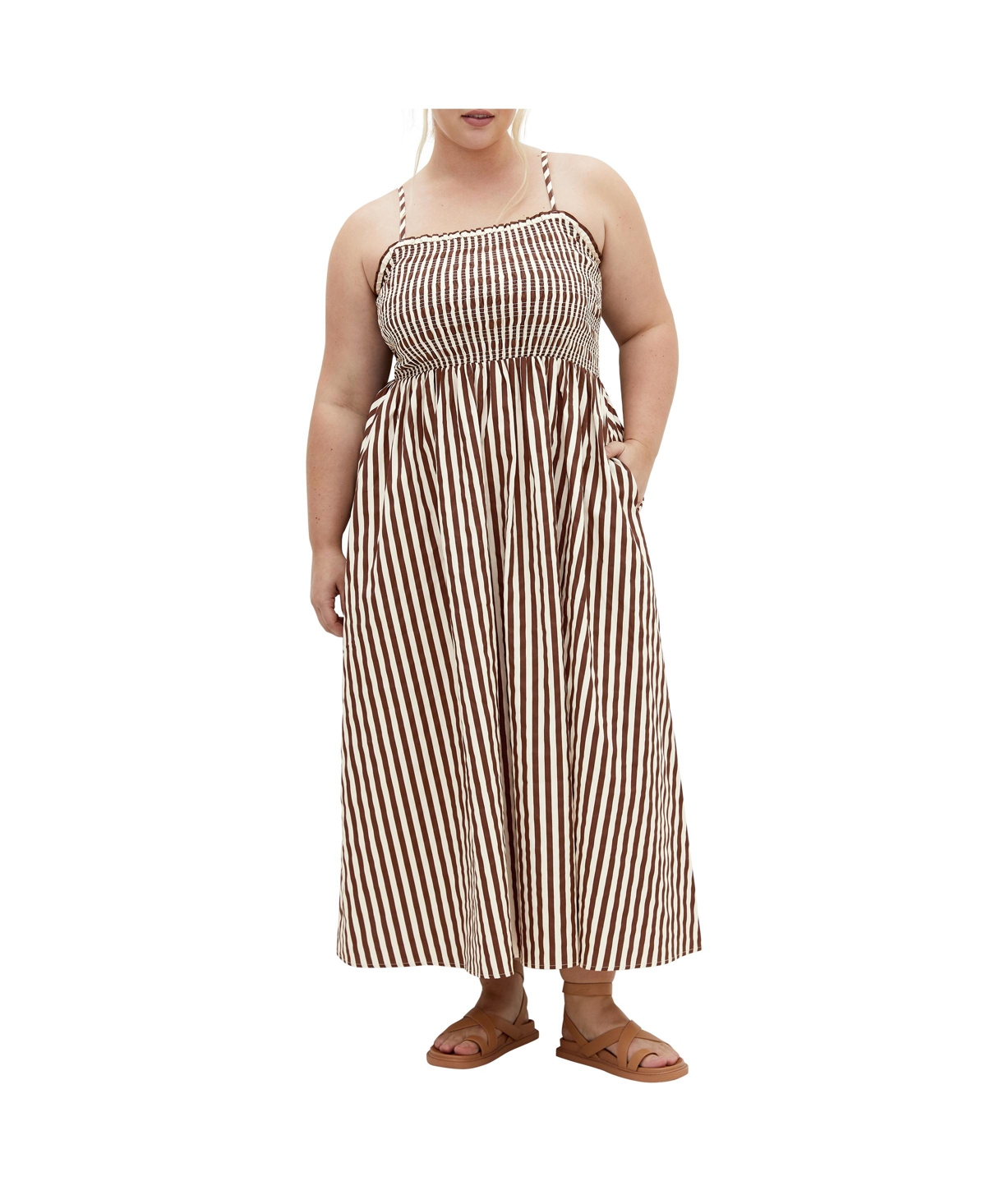 Click here for City Chic Plus Size Jolie Geo Maxi Dress - Choc st... prices