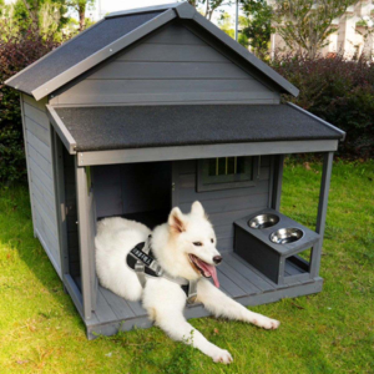 Click here for Streamdale Large Solid Wood Dog House with Terrace... prices