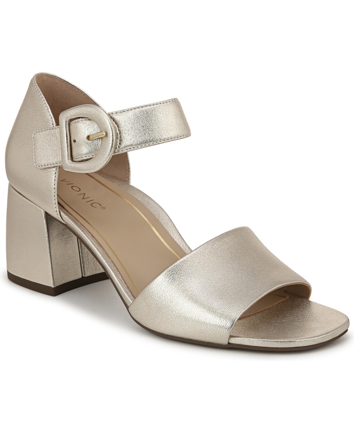 Click here for Vionic Womens Chardonnay Strappy Sandals - Gold le... prices