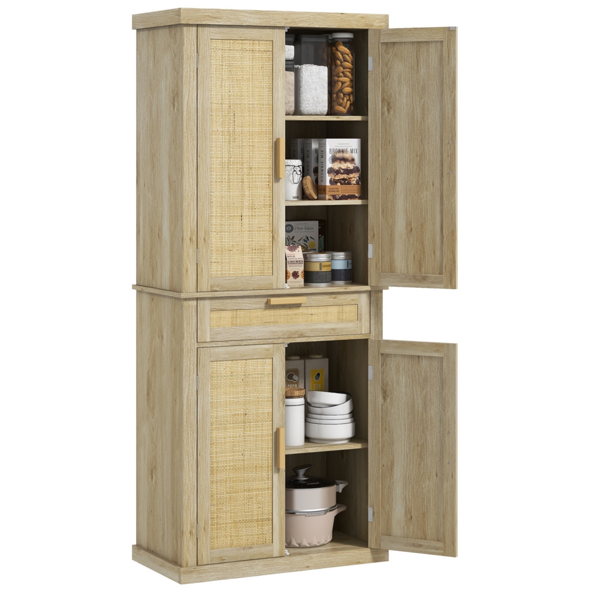 Click here for 72" Tall Pantry Cabinet with Rattan Decorated... prices