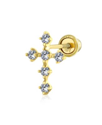 Bling Jewelry Tiny Minimalist14K Gold Helix Cartilage Ear Lobe Piercing ...