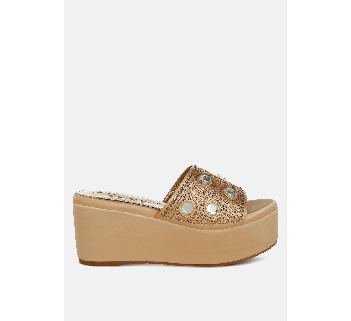 Click here for Meta charts Diamante & Rhinestone Flatform Sandals... prices
