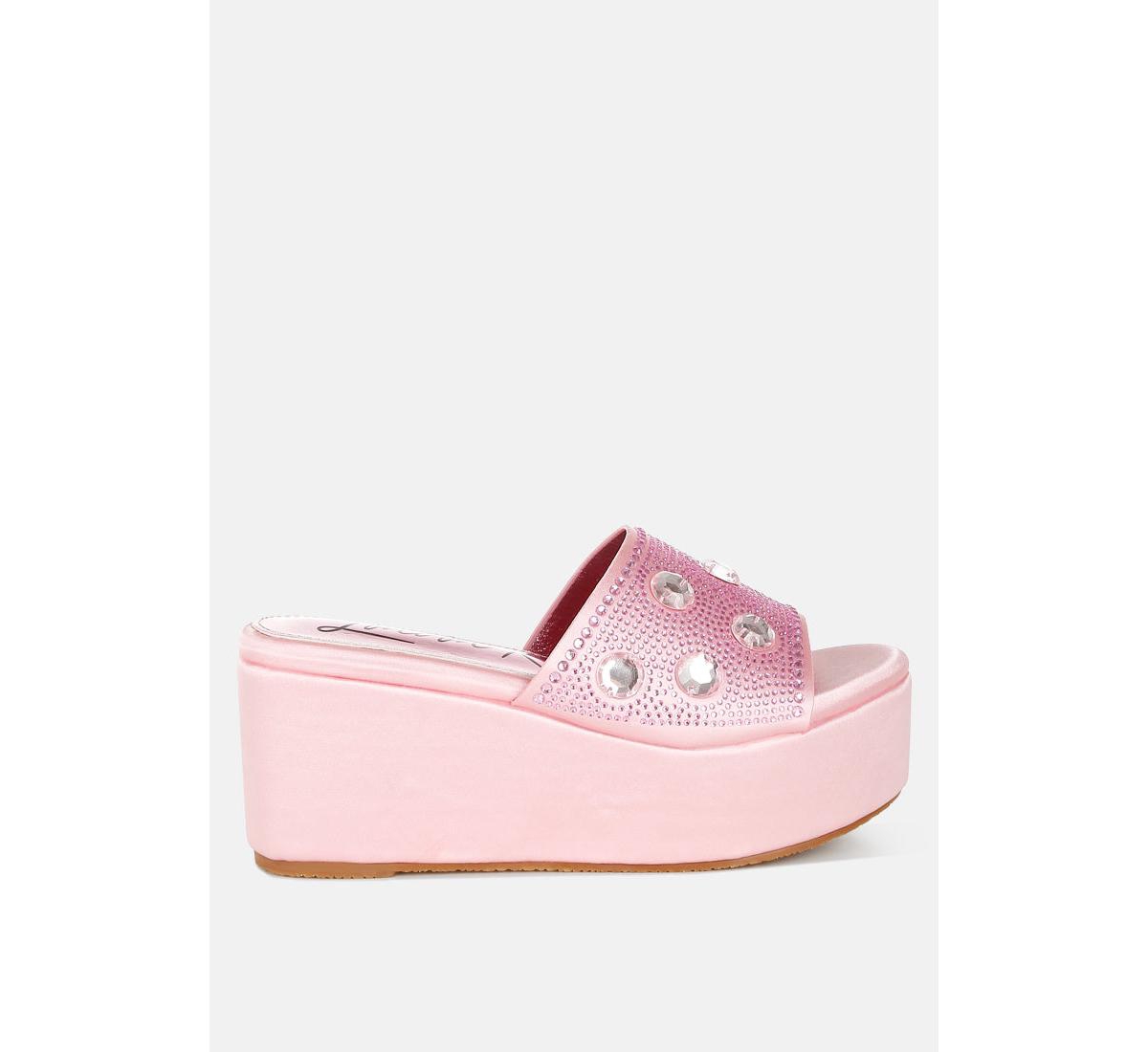 Click here for Meta charts Diamante & Rhinestone Flatform Sandals... prices
