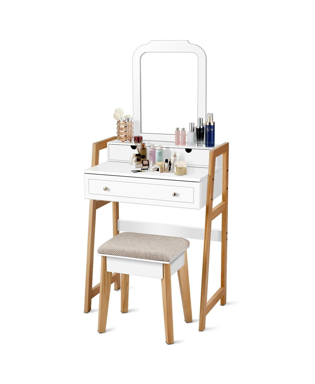 Click here for Sugift Vanity Table Set with Cushioned Stool and L... prices