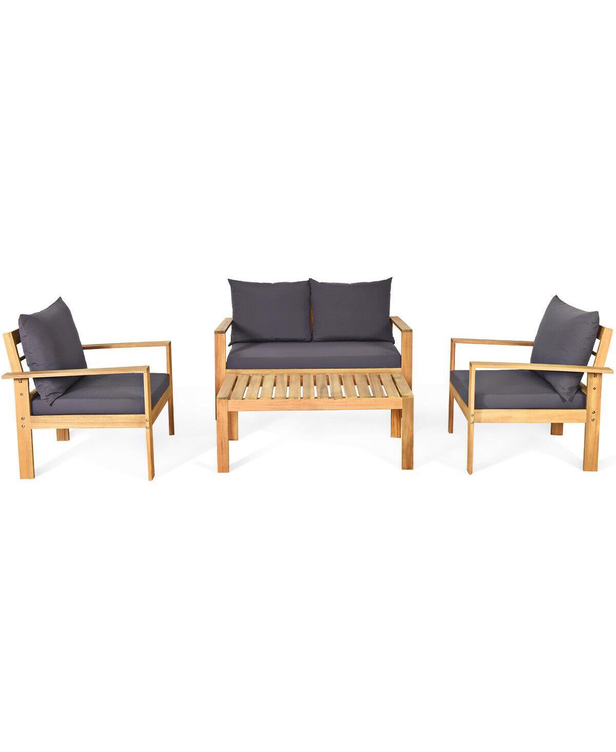 Click here for Inolait Outdoor 4 Pieces Acacia Wood Conversation... prices