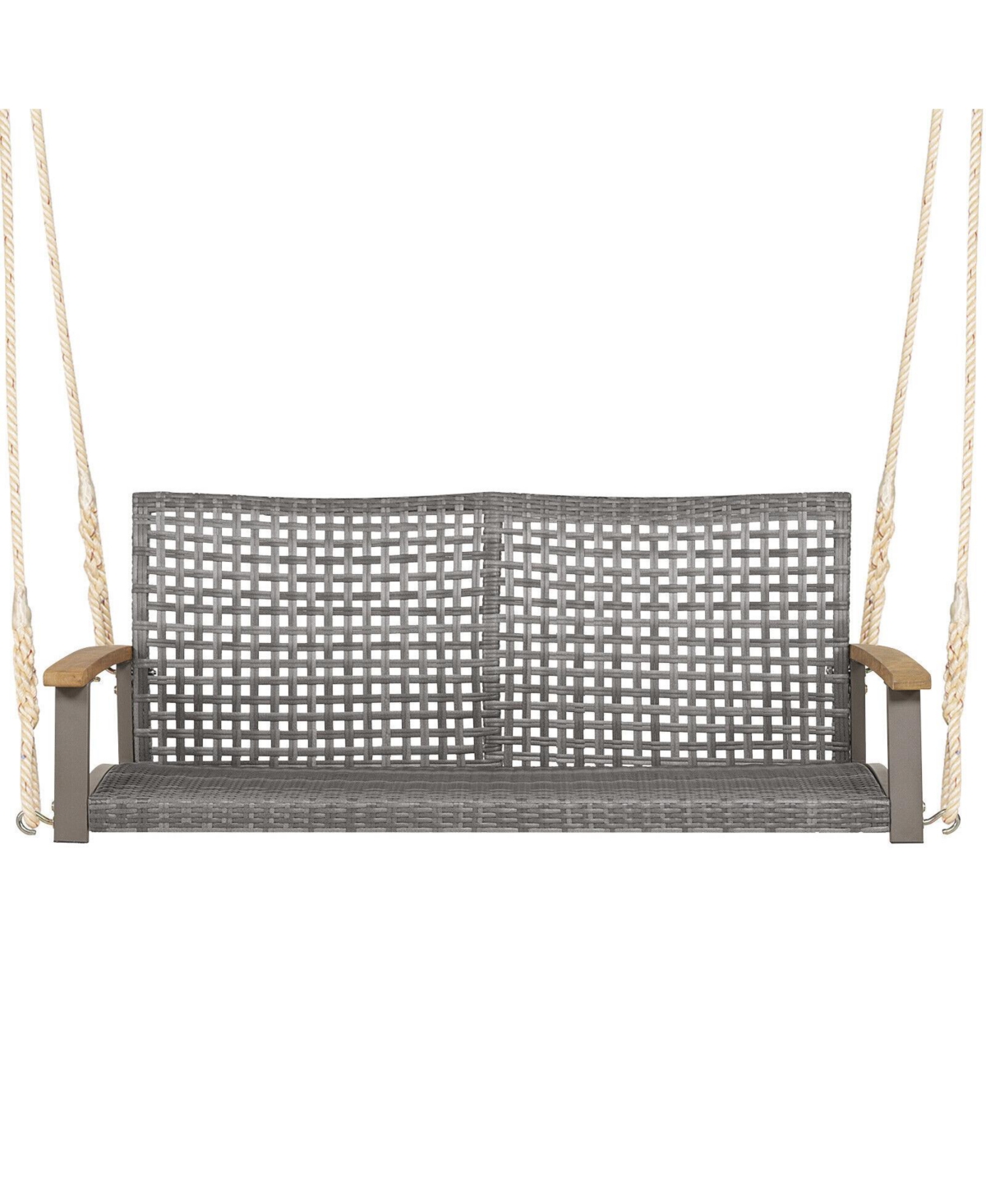 Click here for Sugift 2-Person Patio Wicker Hanging Swing Chair -... prices