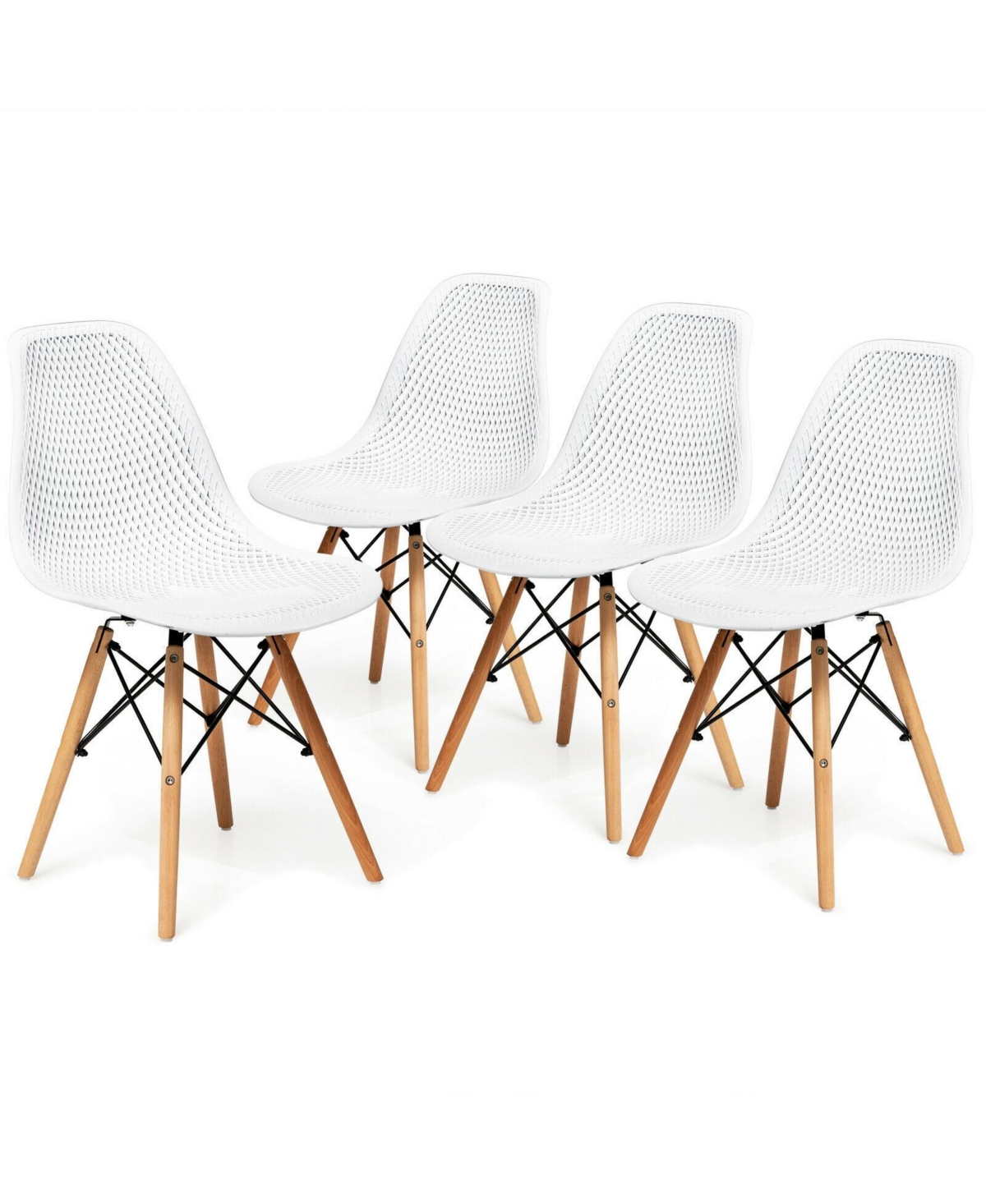 Click here for Sugift 4 Pieces Modern Plastic Hollow Chair Set wi... prices