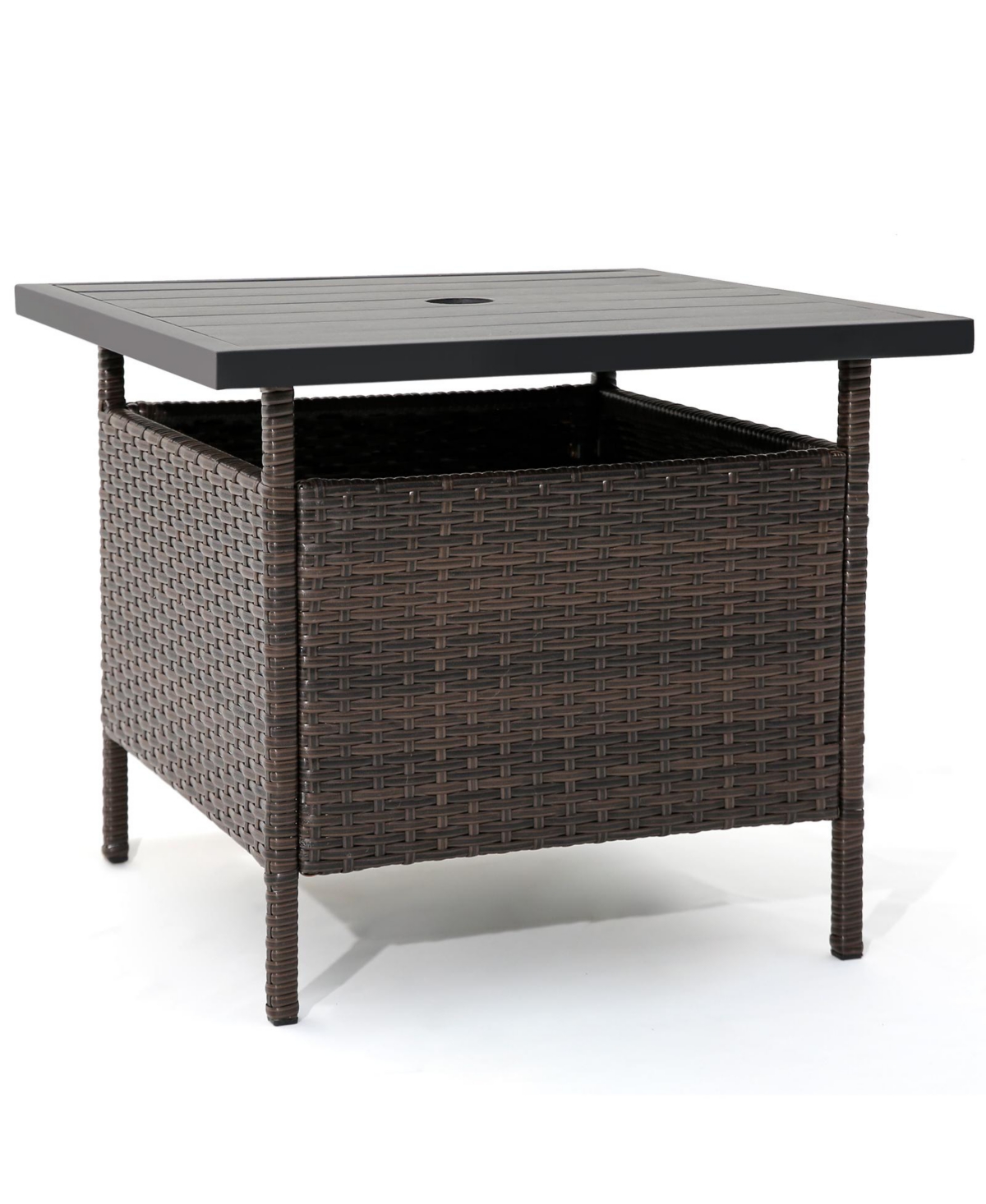 Click here for Inolait Patio Square Wicker Side Table with Umbrel... prices