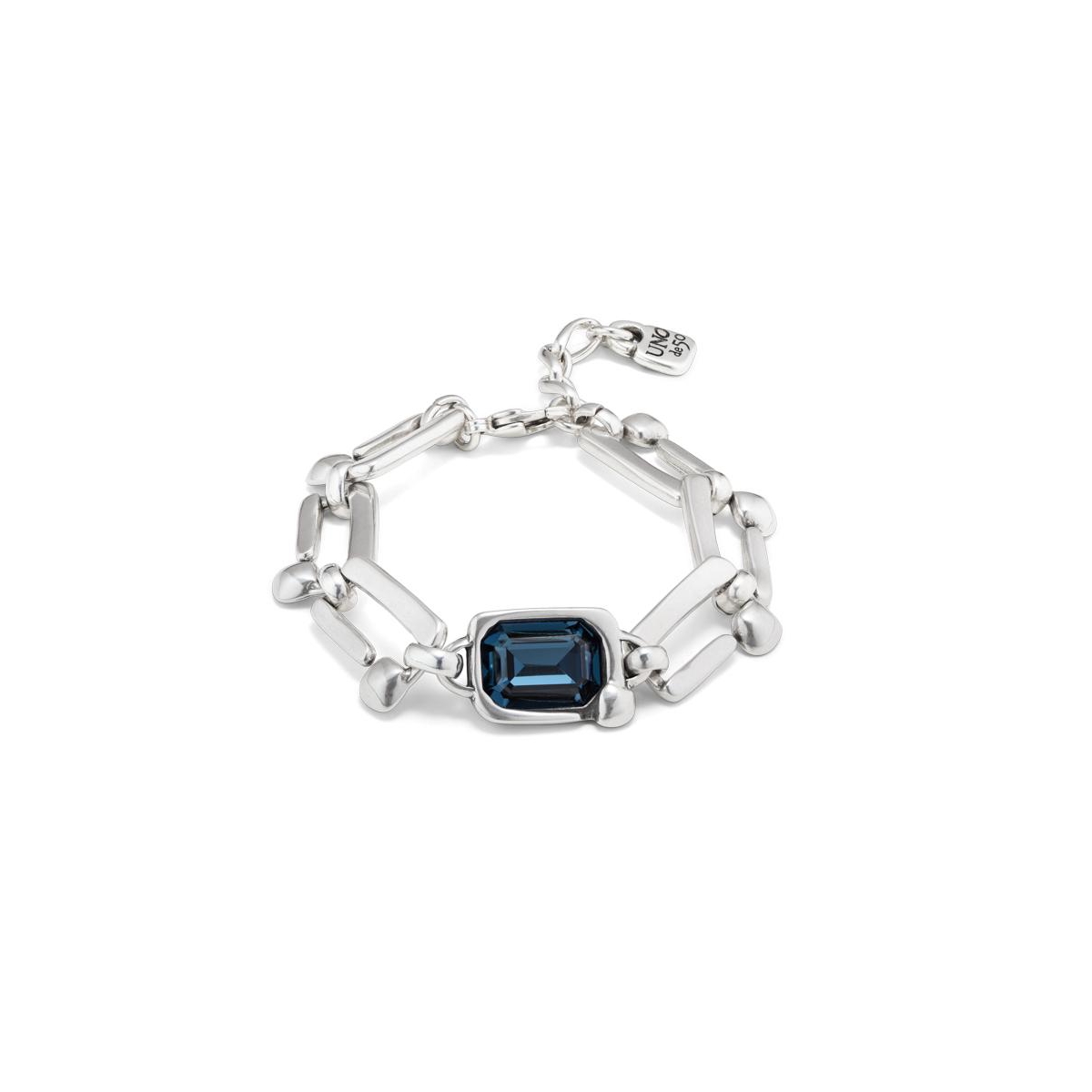 Click here for UNOde50 Sterling Silver Nail Shape Blue Crystal Br... prices