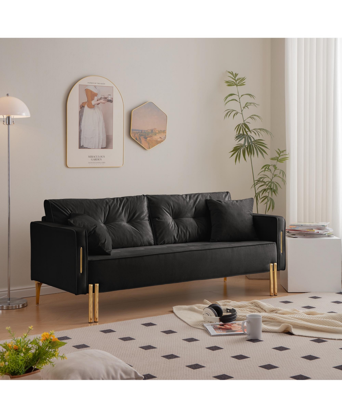 Click here for Slickblue 70 Velvet Sofa Couch Luxury Modern Uphol... prices