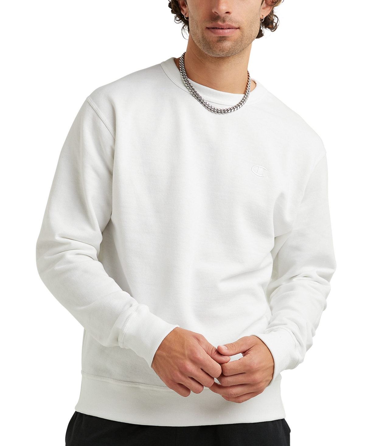 Champion Mens Powerblend Fleece Sweatshirt - White