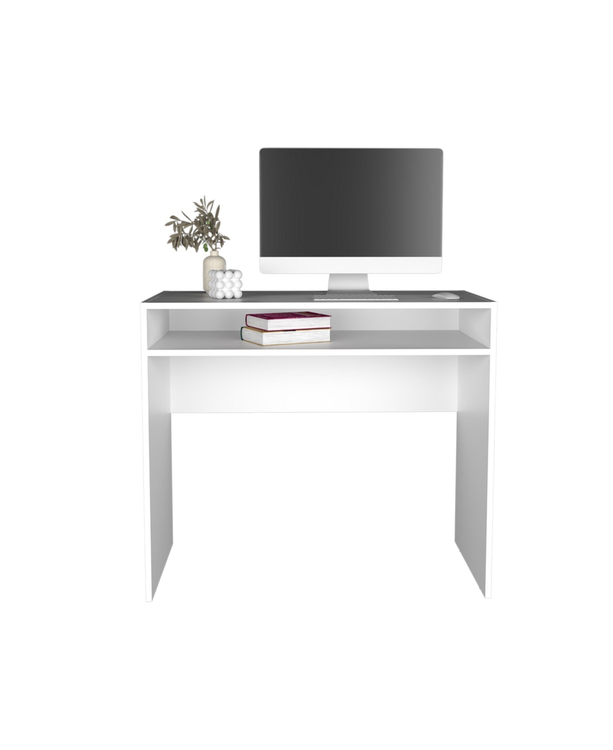 Click here for Craig Computer Desk with 1 Shelf  Black - White prices