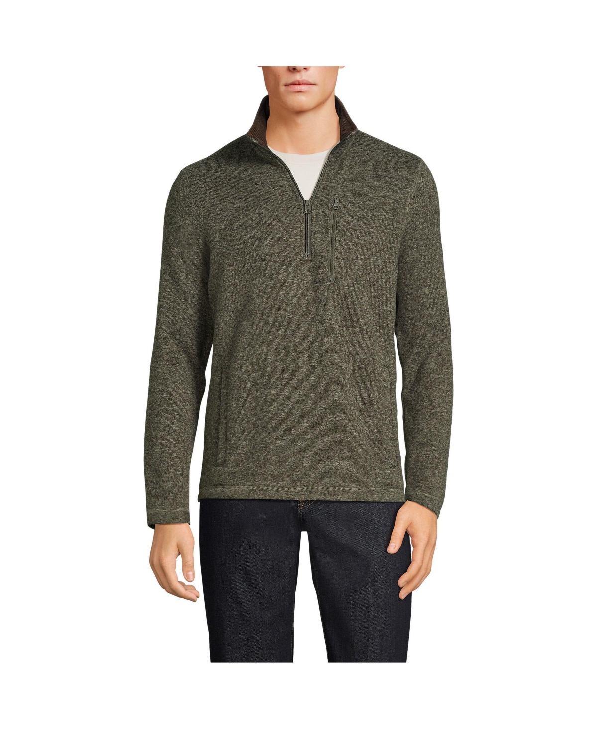 Click here for Lands End Mens Tall Sweater Fleece Quarter Zip Pul... prices