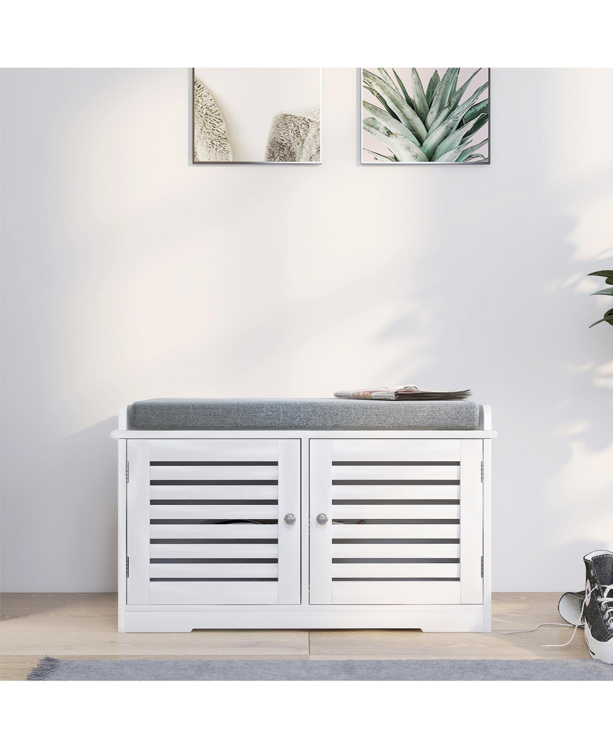Click here for Streamdale Modern Shoe Organizer Bench with Two-Co... prices