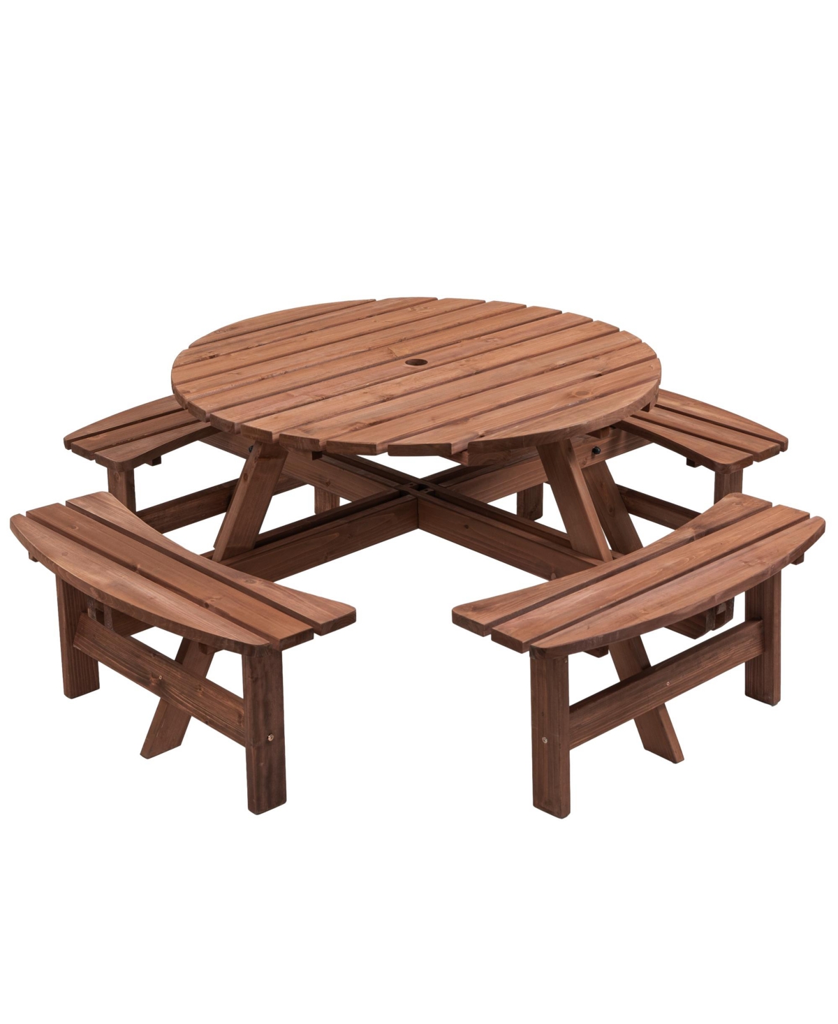 Click here for Slickblue 8-Person Outdoor Circular Wooden Picnic... prices