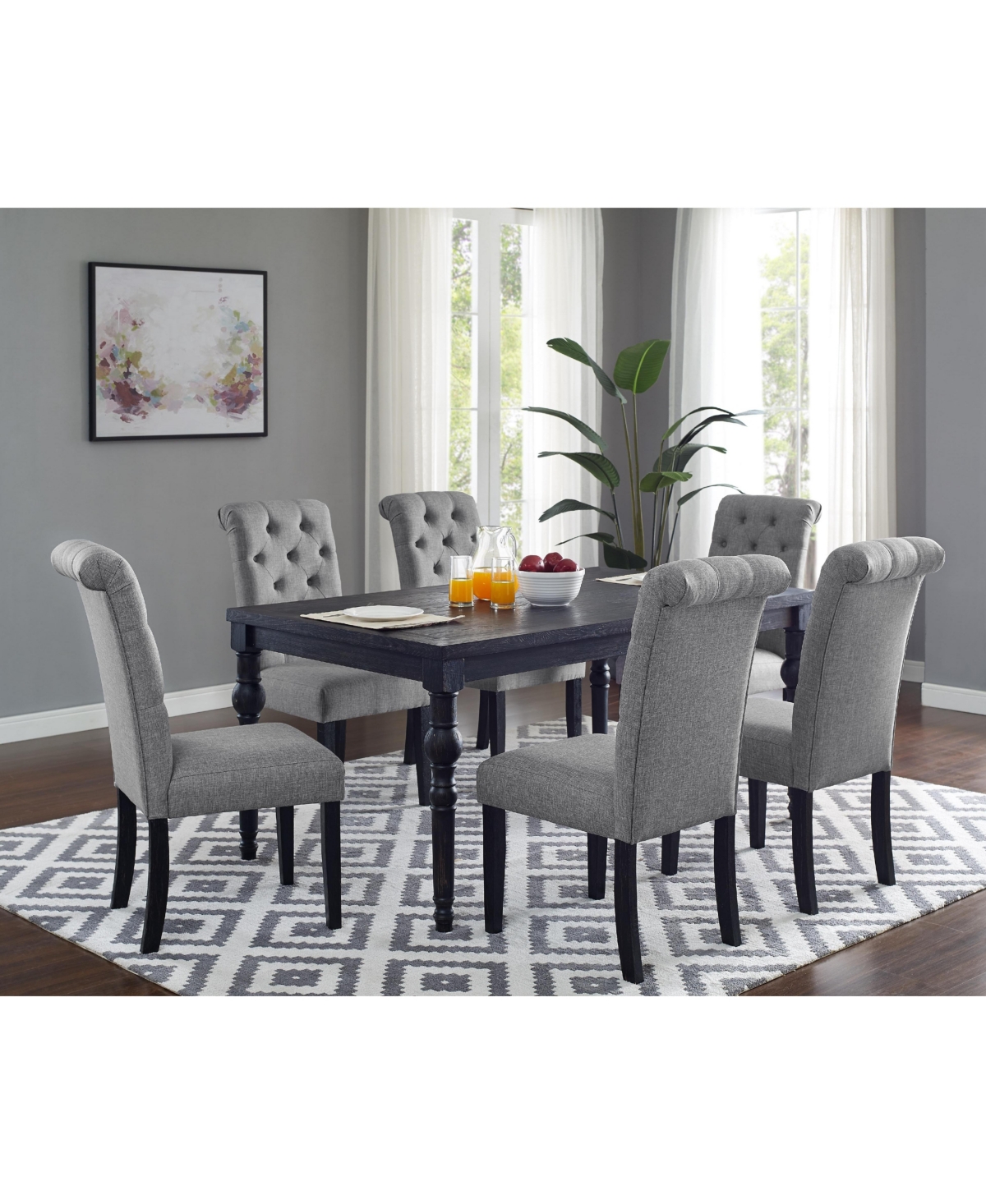 Click here for Streamdale Urban Style Wood Dark Wash Turned-Leg D... prices