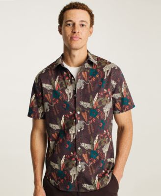 Bonobos Men s Slim Fit Riviera Leopard Graphic Shirt Leopard Jungle Size L