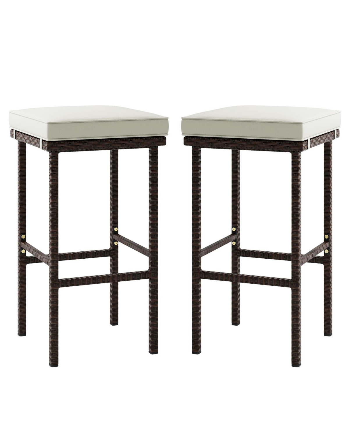 Click here for Skonyon Patio Wicker Bar Stools Set of 2 with Seat... prices