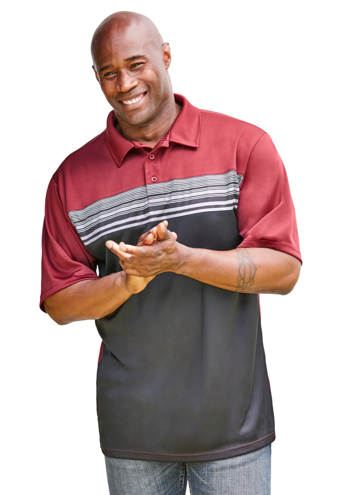 Click here for KingSize Big & Tall No Sweat Polo - Deep burgundy... prices