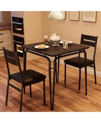 Dining Table for 2, Small Table and Chairs Set of 2, Square Dinette Set ...