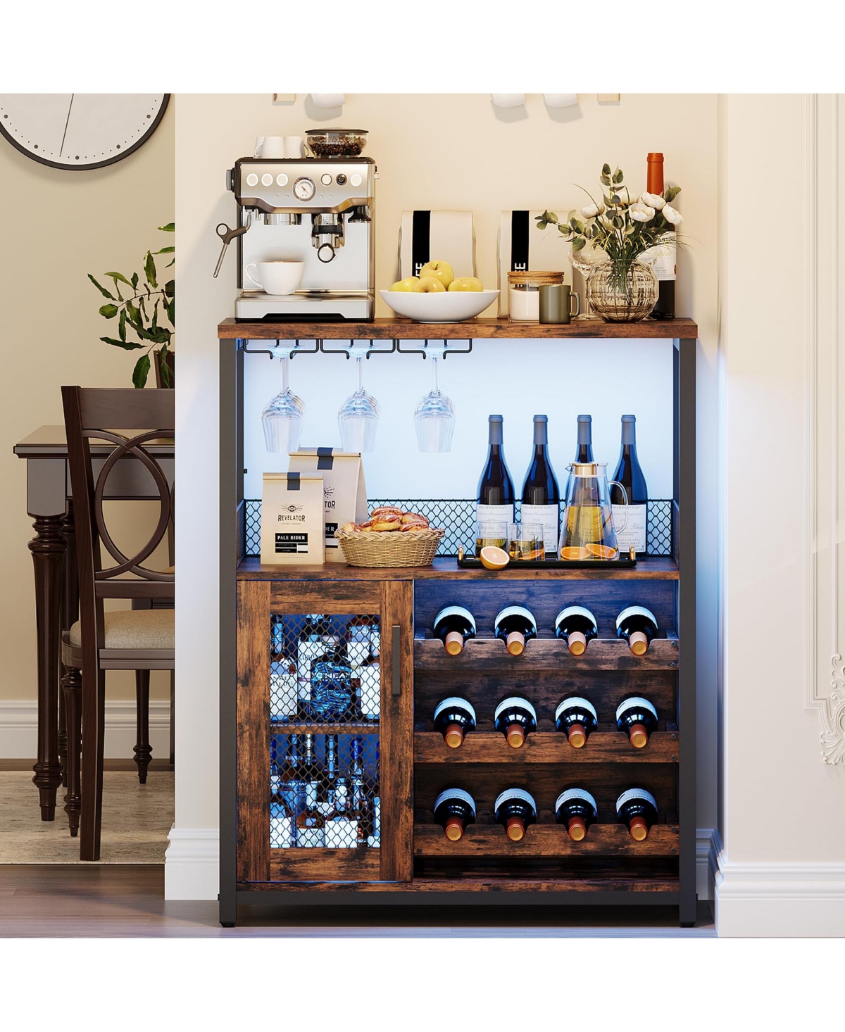 Click here for gaomon 3-Tier Wine Bar Cabinet with Led Lights  De... prices