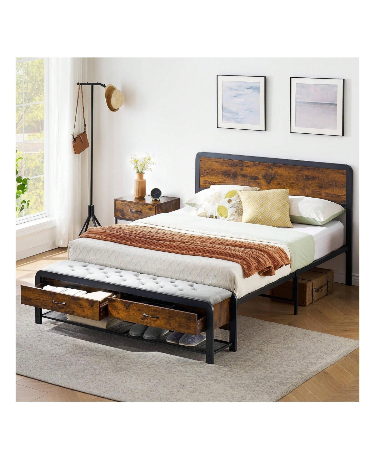 Click here for Gaomon Queen/King Size Metal Bed Frame with 2 Stor... prices