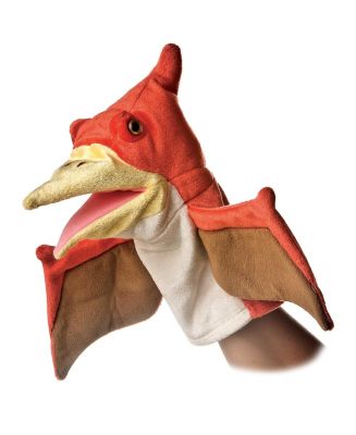 Aurora Medium Pteranodon Hand Puppet Interactive Plush Toy Orange 10 ...