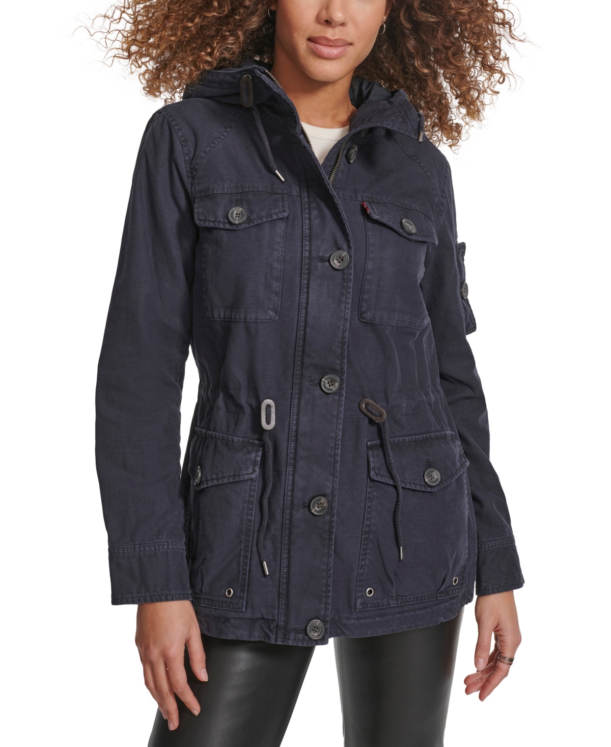 Click here for Levis Womens Hooded Military Jacket - Navy prices