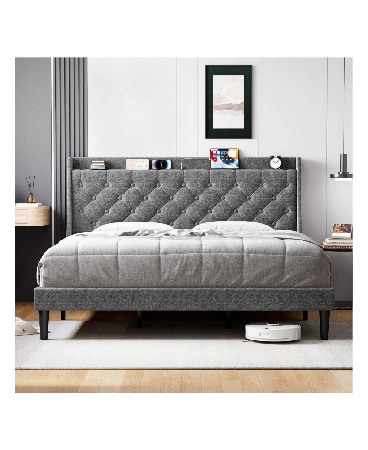 Click here for gaomon Queen/King Size Bed Frame With Upholstered... prices