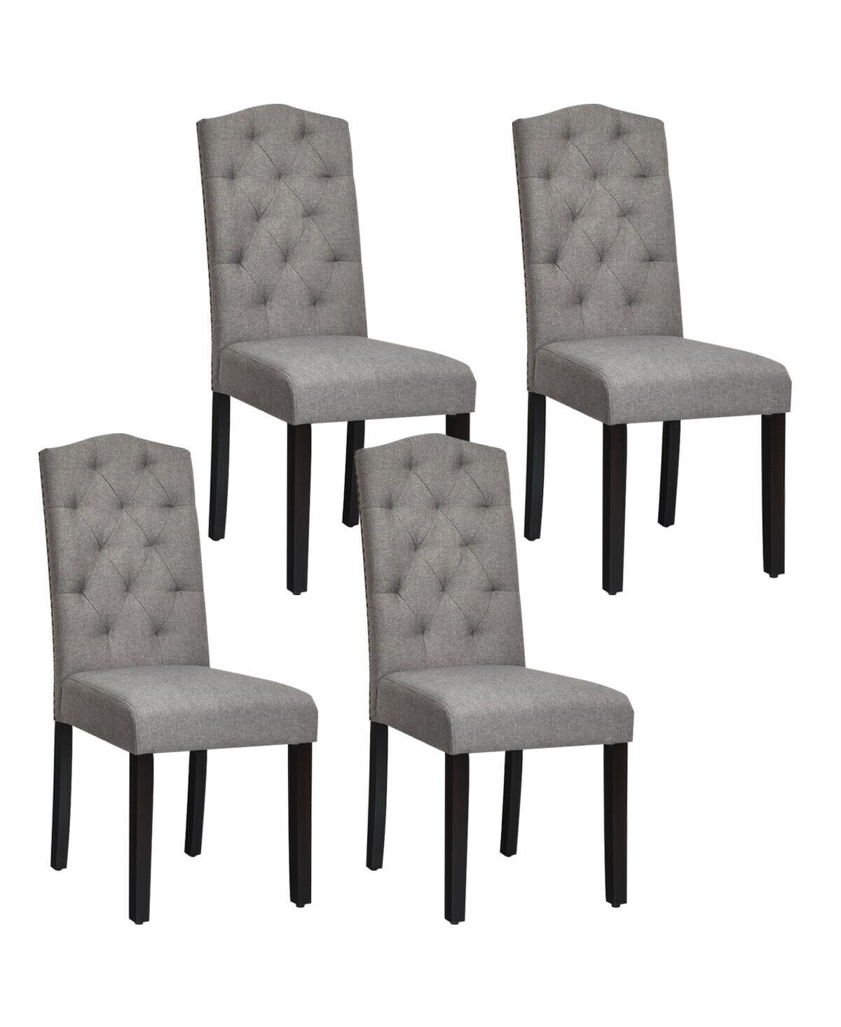 Click here for Gymax Set of 4 Tufted Dining Chair Upholstered w/... prices
