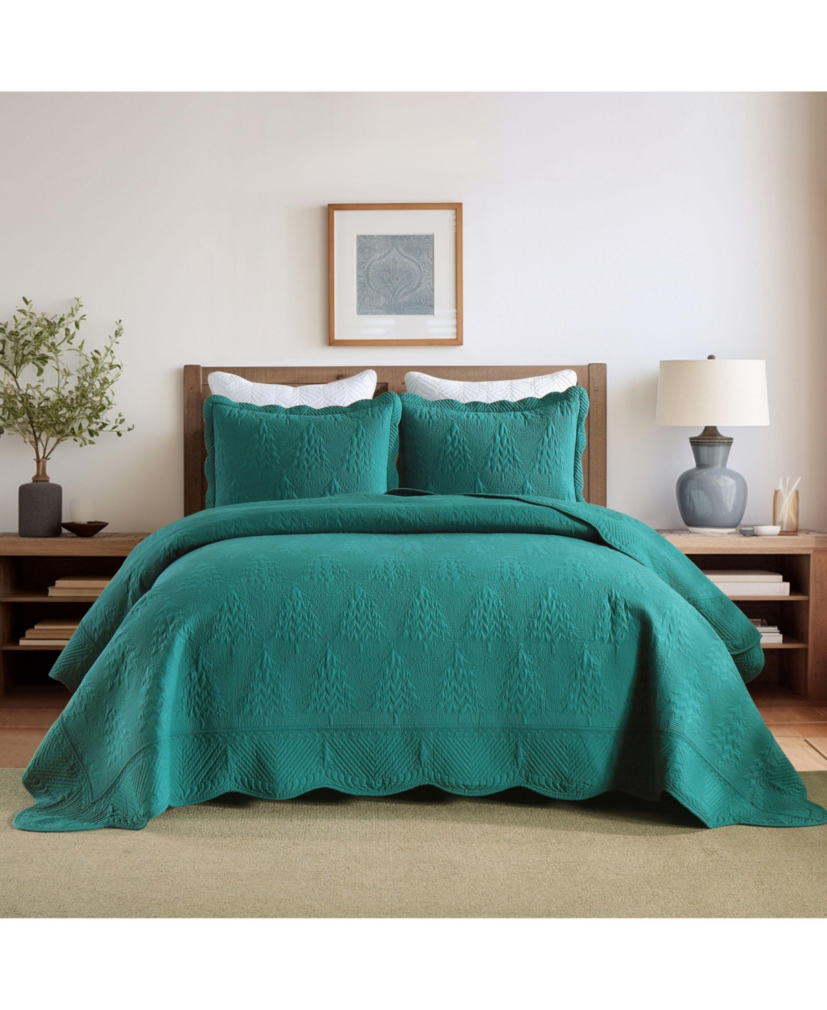 Click here for Marcielo 3 Piece 100 Cotton Christmas Tree Bedspre... prices