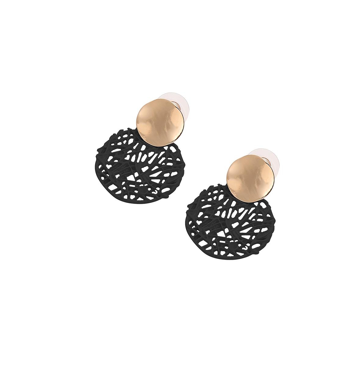 Click here for Sohi Womens Strokes Drop Earrings - Black prices