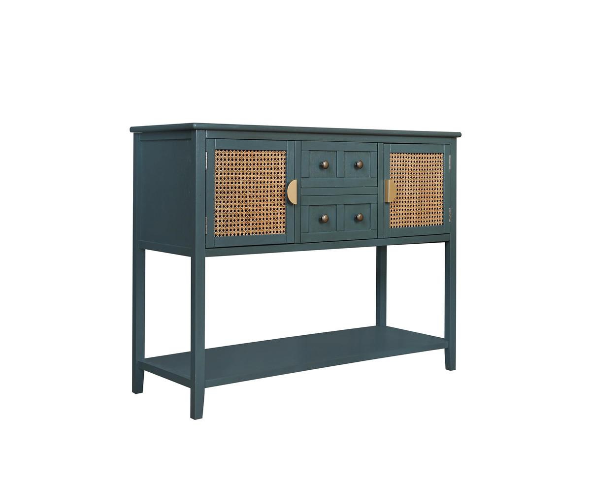 Click here for gaomon Rattan Entryway Table Console Table with Dr... prices