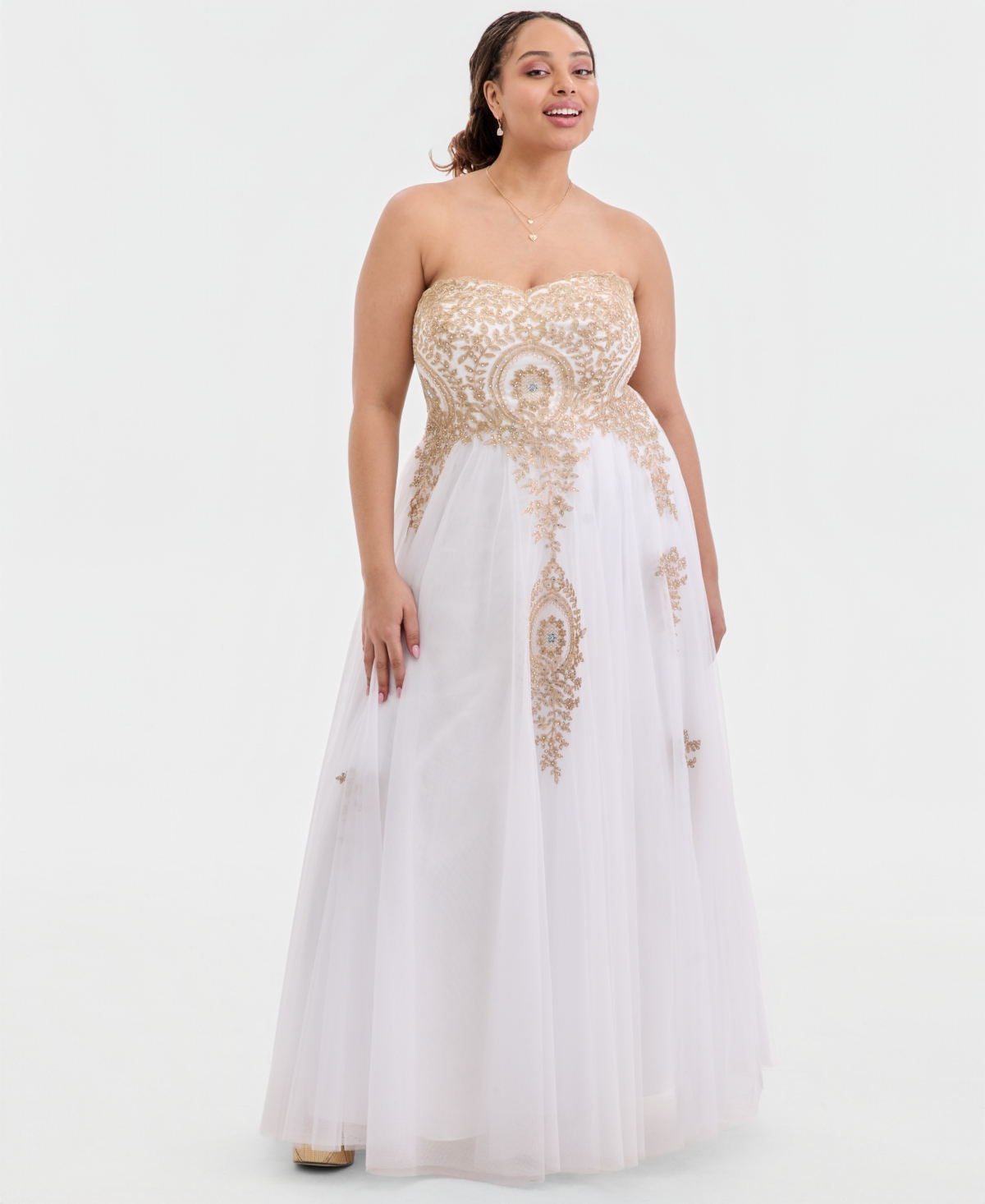 Click here for Say Yes Trendy Plus Size Strapless Embellished Gow... prices