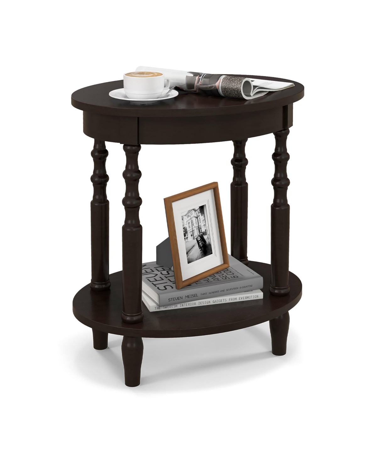 Click here for Gymax 2-Tier End Table Oval Compact Sofa Side Nigh... prices