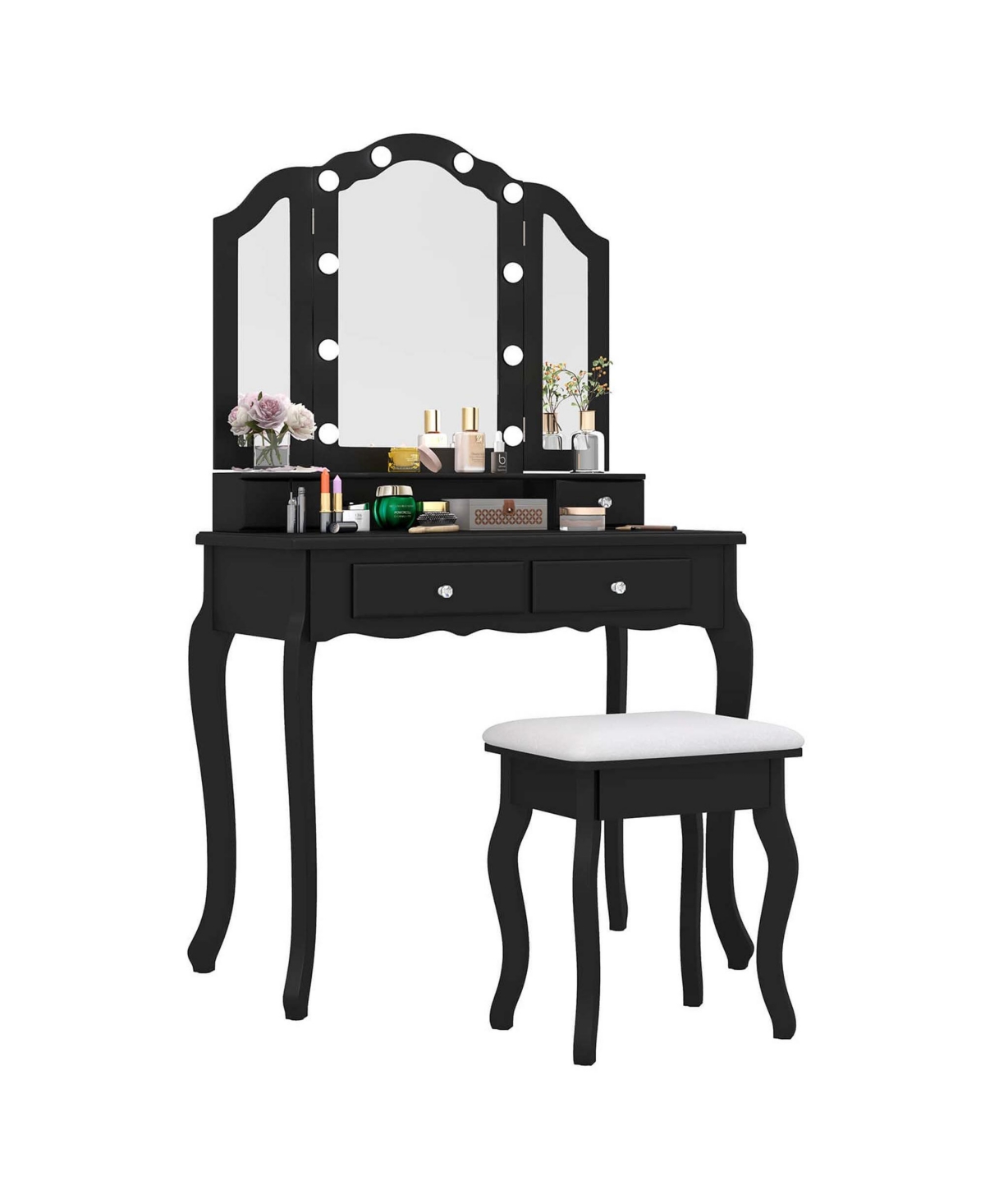 Click here for Makeup Vanity Set with Tri-Fold Mirror & Led Light... prices