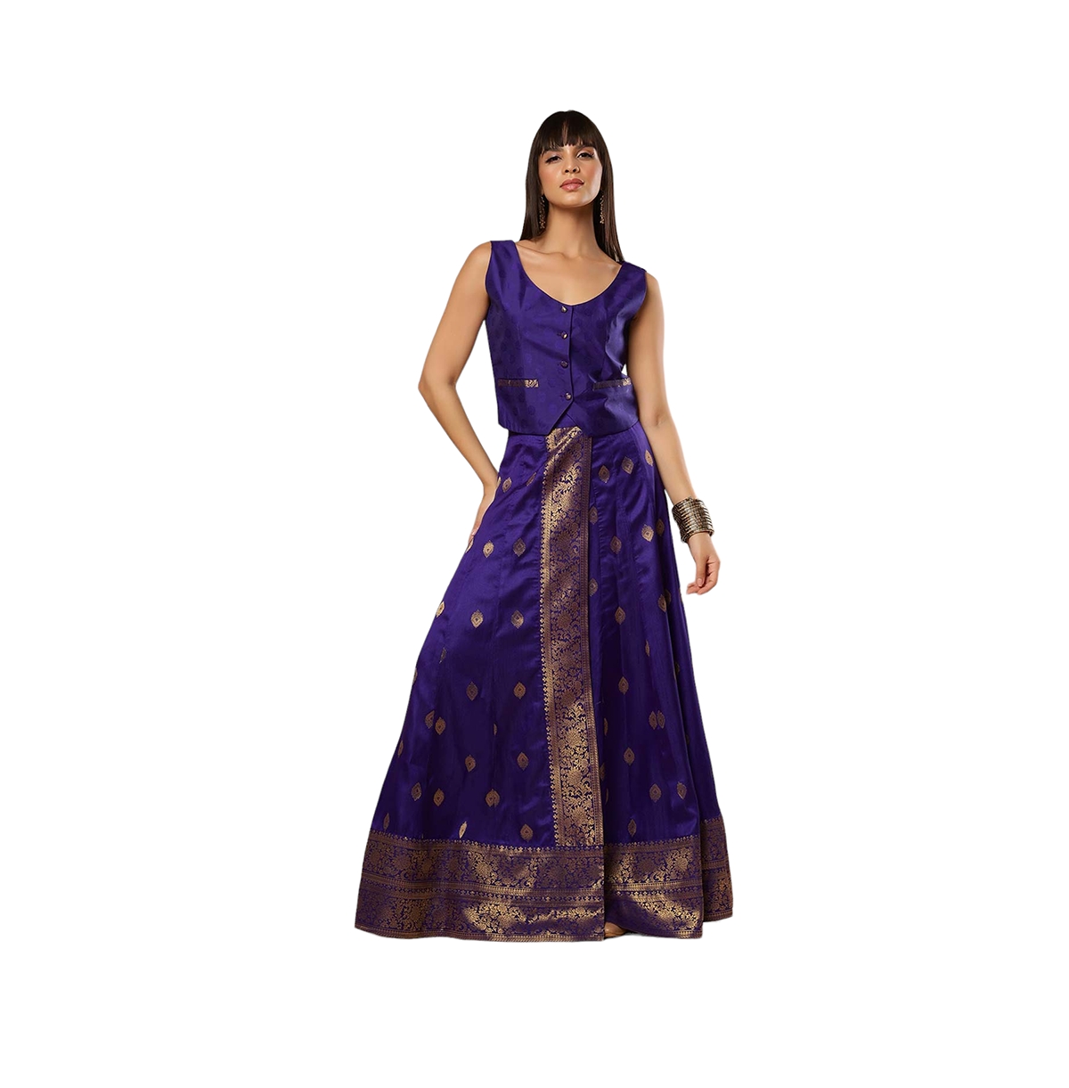 Click here for One Minute Saree Petite Afra Navy Blue Moss Weave... prices