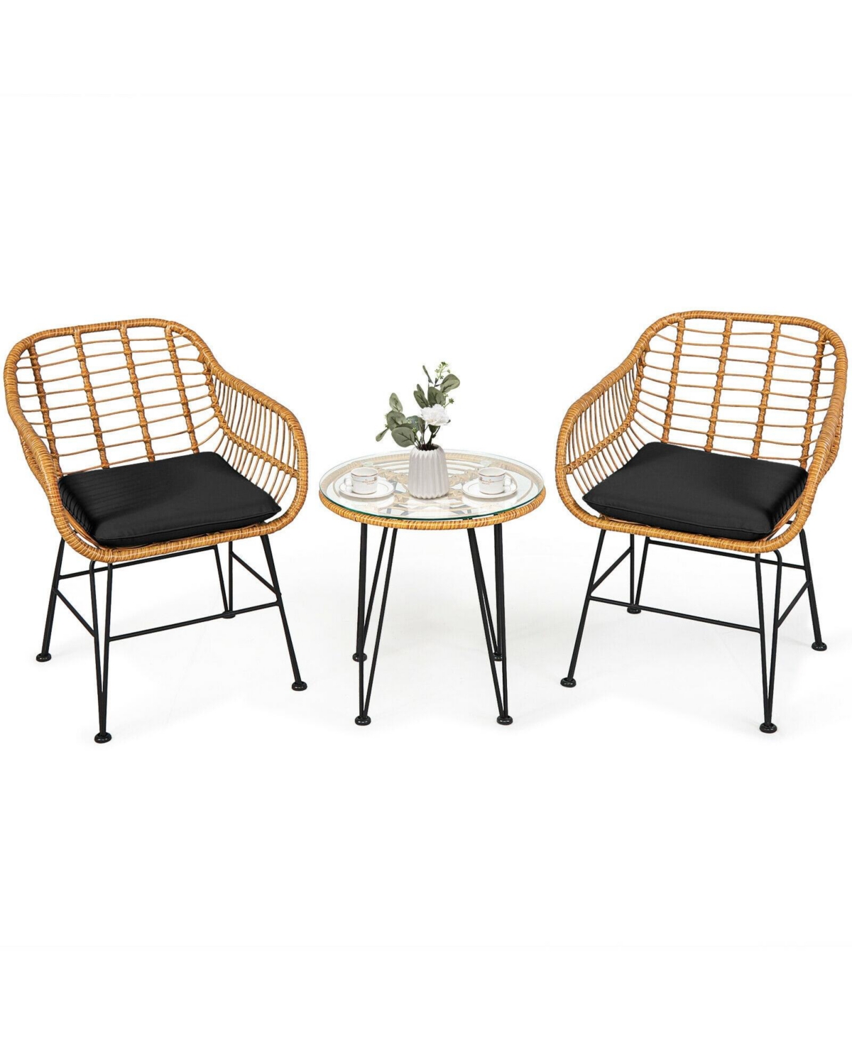 Click here for Sugift 3 Pieces Rattan Furniture Set with Cushione... prices