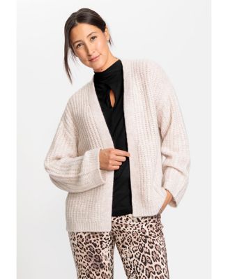Olsen Women's Long Sleve Chunky Knit Open Front Cardigan - Macy's